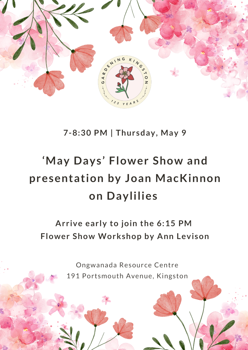 Gardening Kingston May In-Person Meeting: May 9 – Gardening Kingston